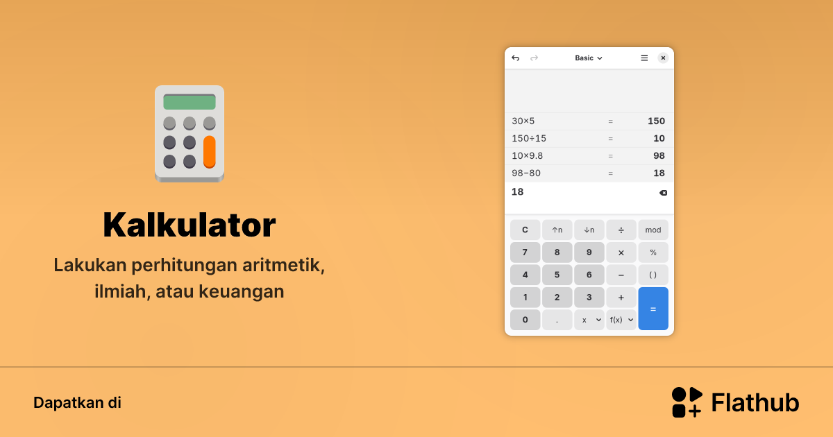 Menginstal Kalkulator di Linux | Flathub