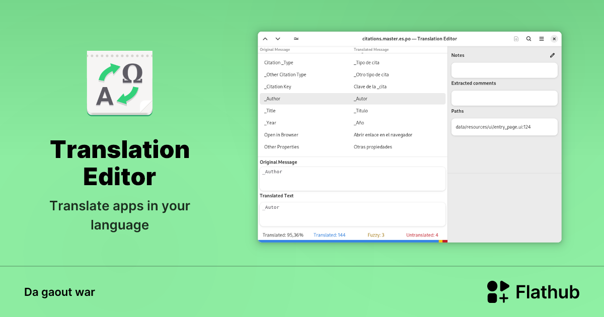 Install Translation Editor on Linux | Flathub