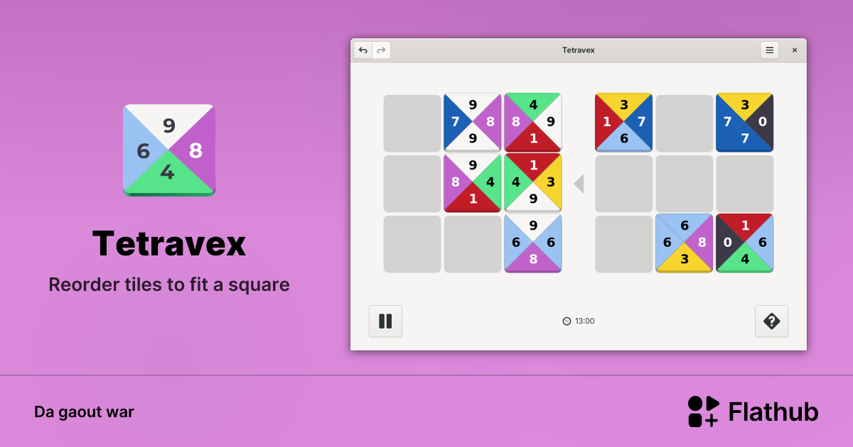 Install GNOME Tetravex on Linux | Flathub