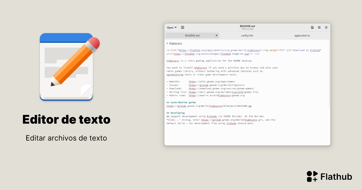 Instalar Editor de texto en Linux | Flathub