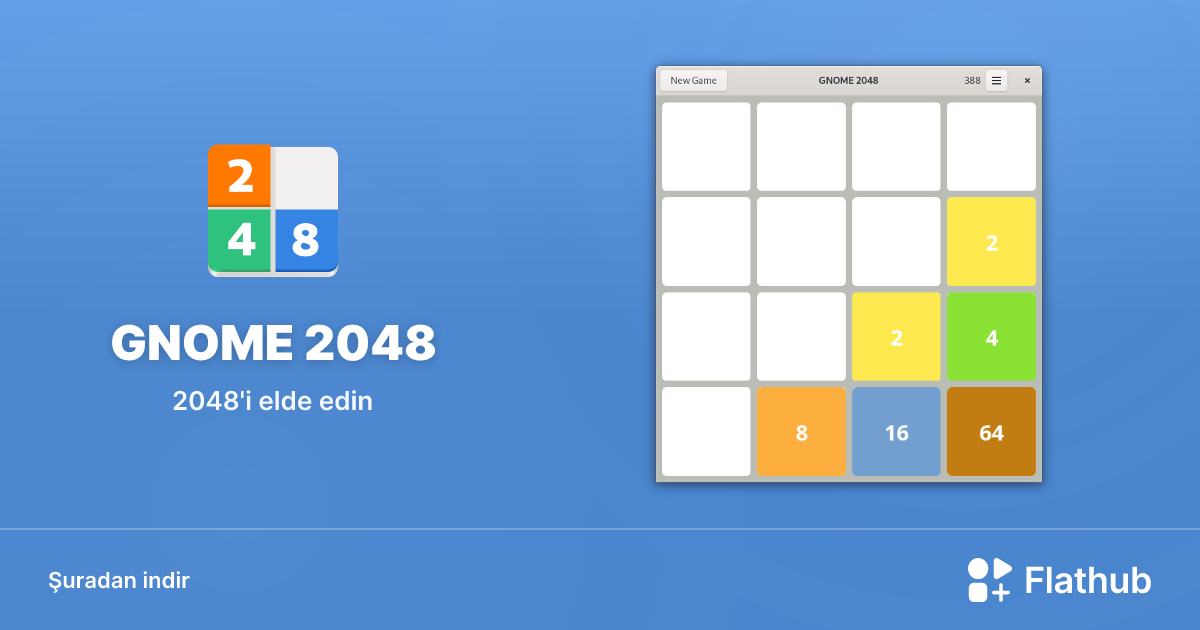 GNOME 2048 uygulamasını Linux'ta kur | Flathub