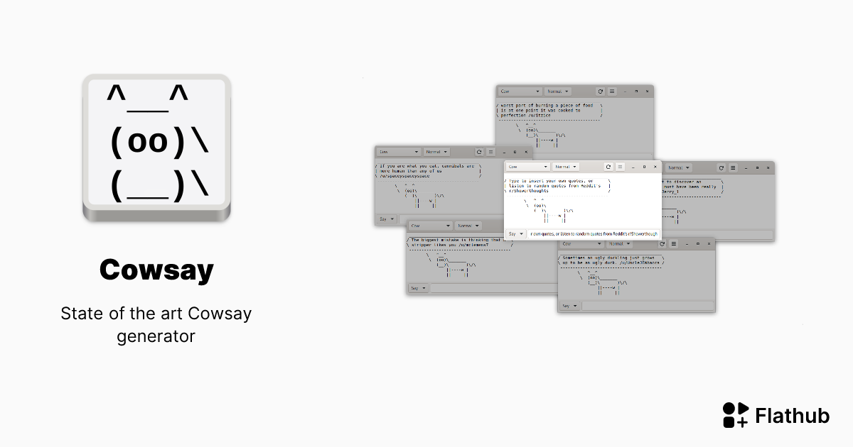 Instalar Cowsay en Linux | Flathub