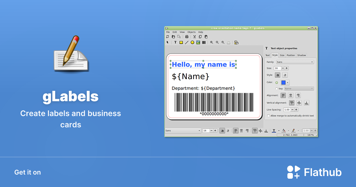Install gLabels on Linux | Flathub