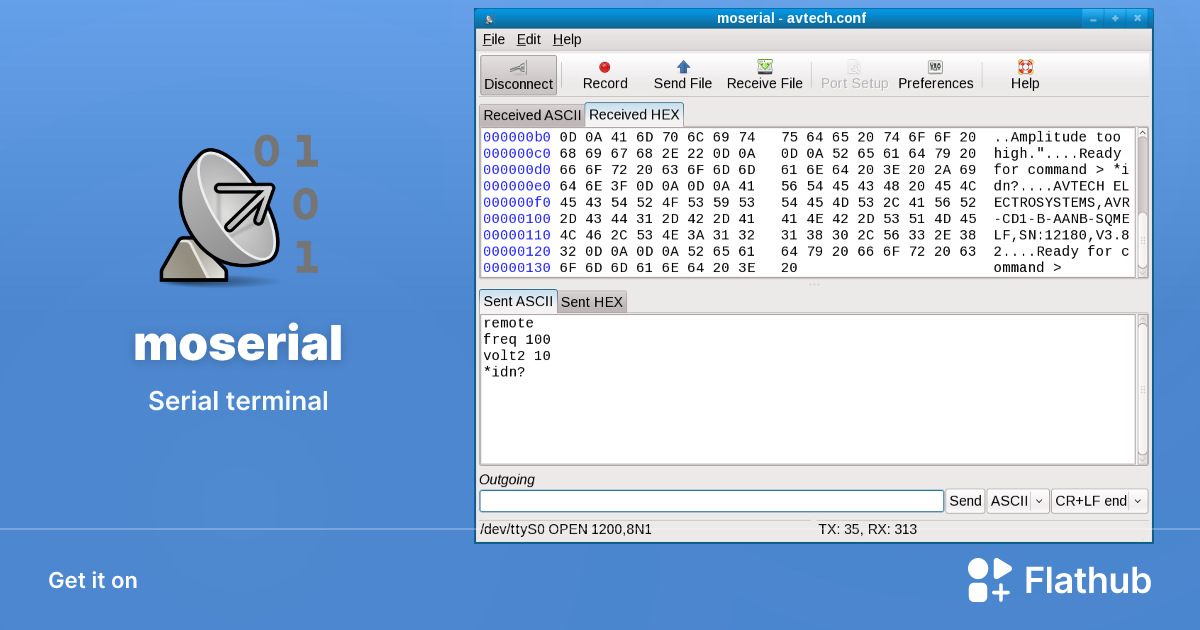 Install moserial on Linux | Flathub