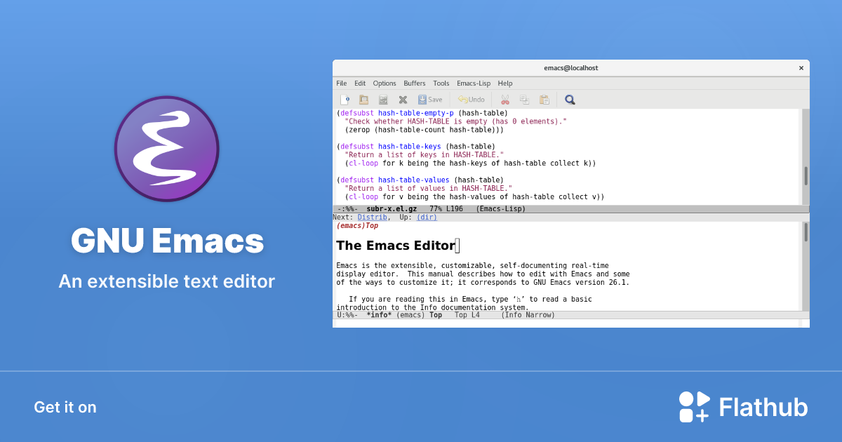 Install GNU Emacs on Linux | Flathub