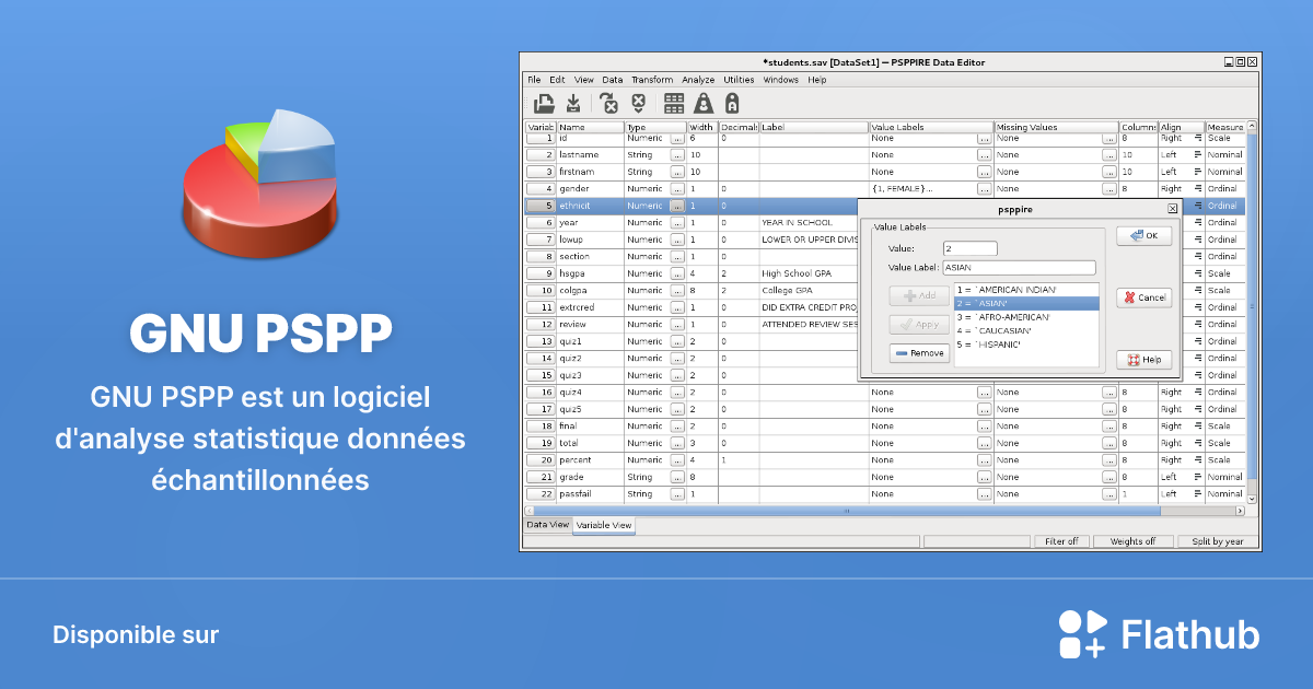Installer GNU PSPP sur Linux | Flathub