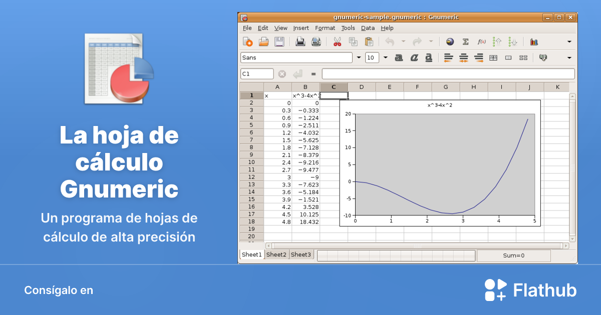 Instalar La hoja de cálculo Gnumeric en Linux | Flathub
