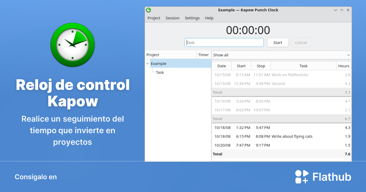 Instalar Reloj de control Kapow en Linux | Flathub