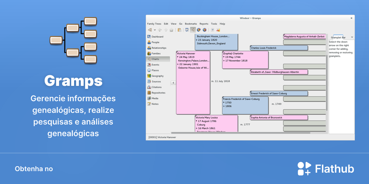 Instalar Gramps no Linux | Flathub