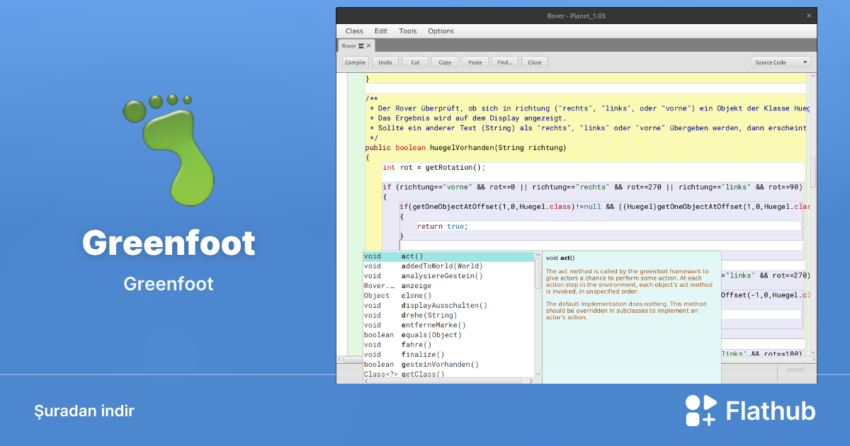 Greenfoot uygulamasını Linux'ta kur | Flathub