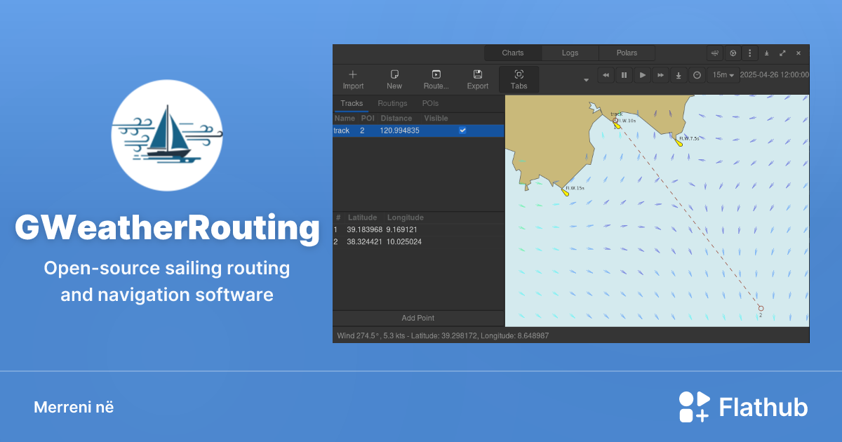 Instalojeni GWeatherRouting në Linux | Flathub