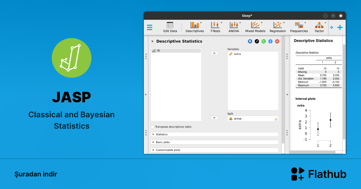 JASP uygulamasını Linux'ta kur | Flathub