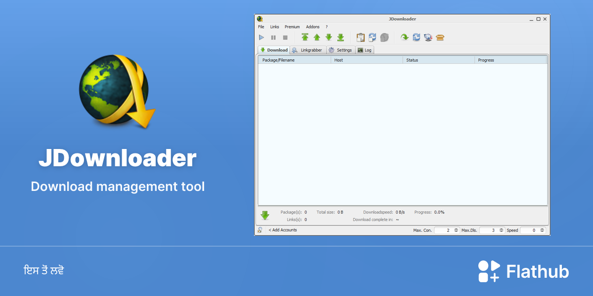 JDownloader ਨੂੰ ਲੀਨਕਸ ਉੱਤੇ ਇੰਸਟਾਲ ਕਰੋ | Flathub