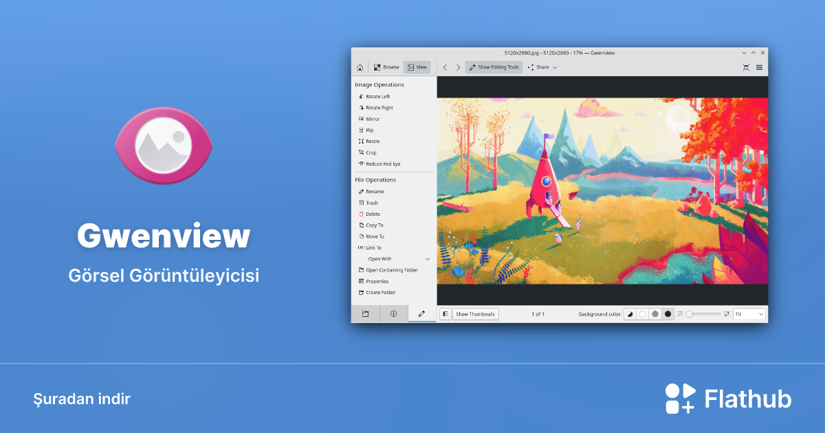 Gwenview uygulamasını Linux'ta kur | Flathub
