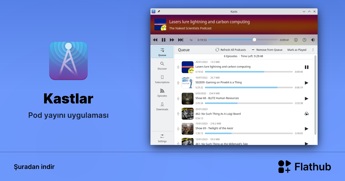 Kastlar uygulamasını Linux'ta kur | Flathub