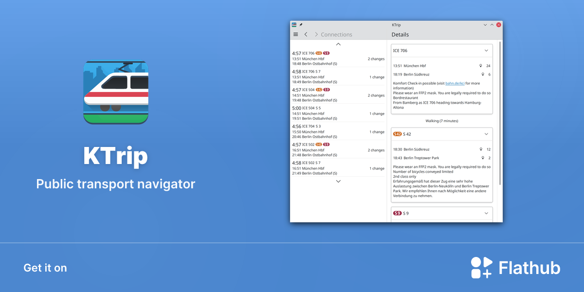 Install KTrip on Linux | Flathub