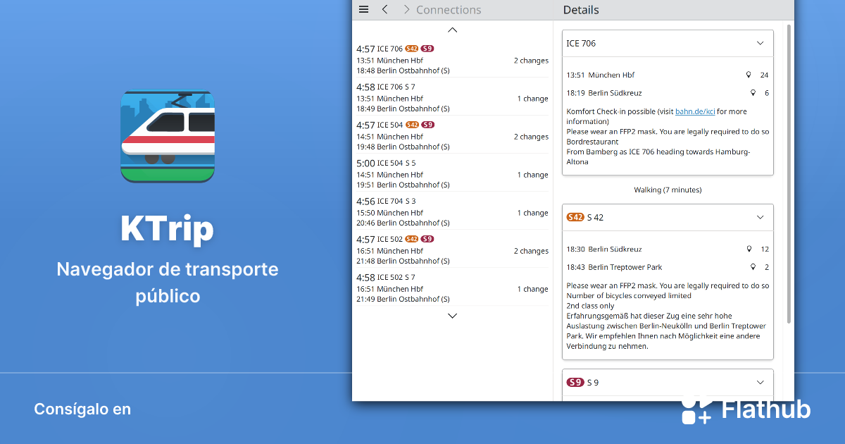 Instalar KTrip en Linux | Flathub