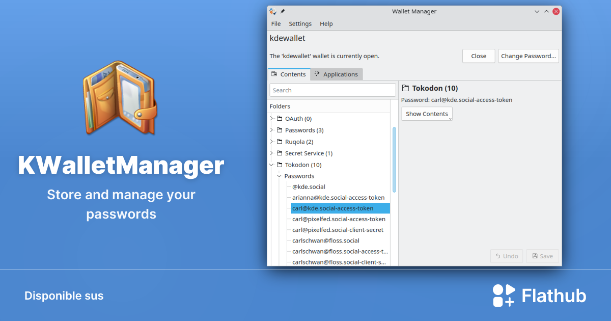 Installar KWalletManager sus Linux | Flathub