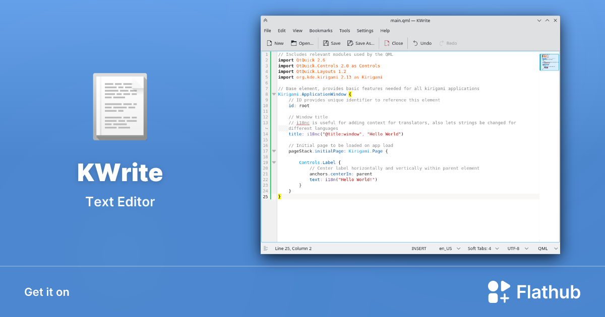 Install KWrite on Linux | Flathub