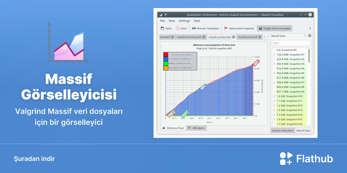 Massif Görselleyicisi uygulamasını Linux'ta kur | Flathub