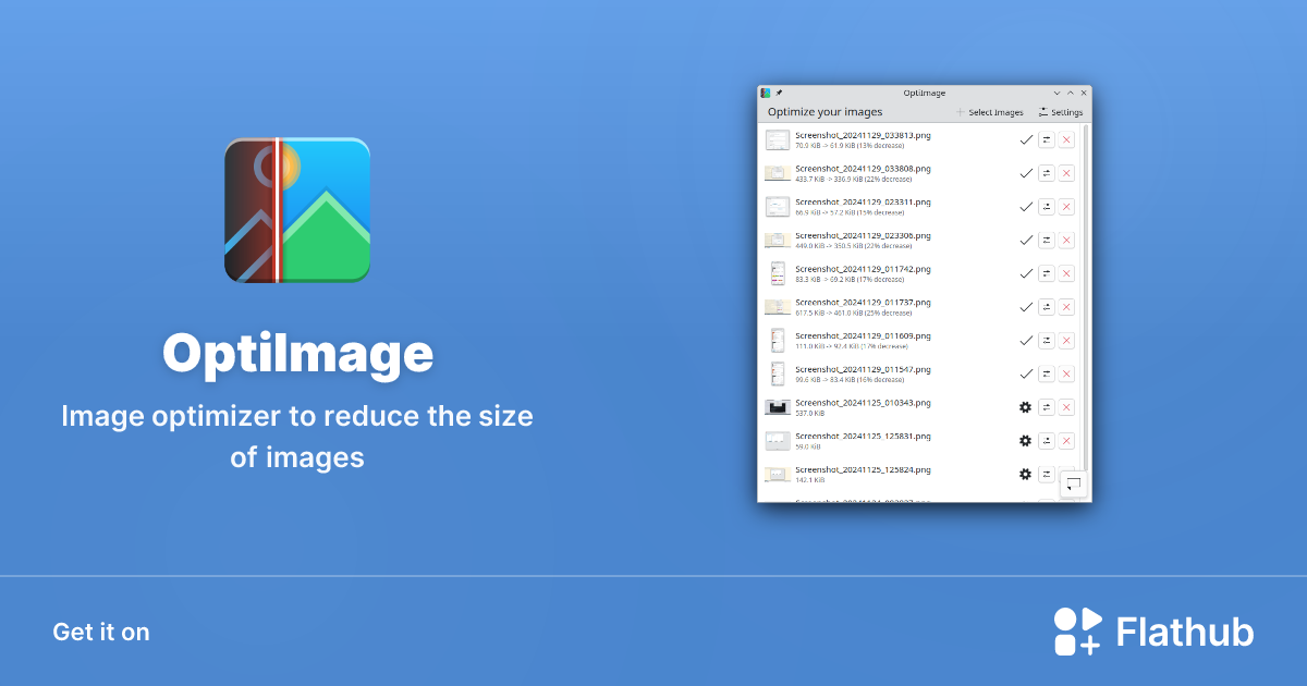 Install OptiImage on Linux | Flathub