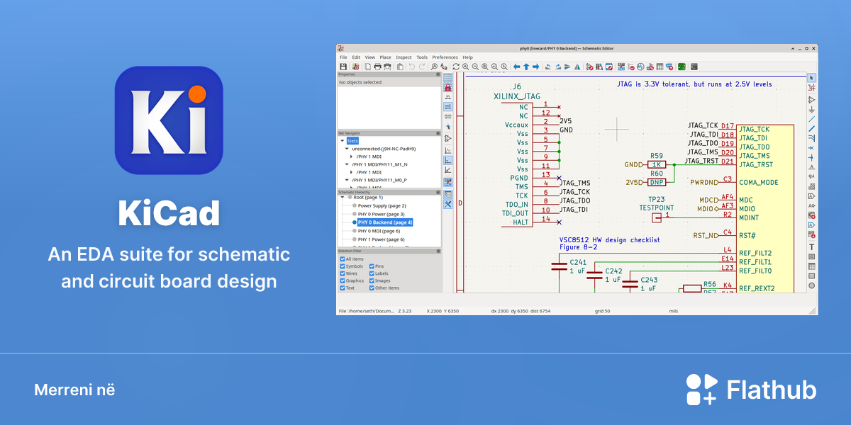 Instalojeni KiCad në Linux | Flathub