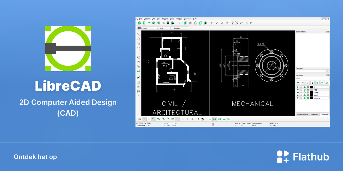 Installeer LibreCAD op Linux | Flathub