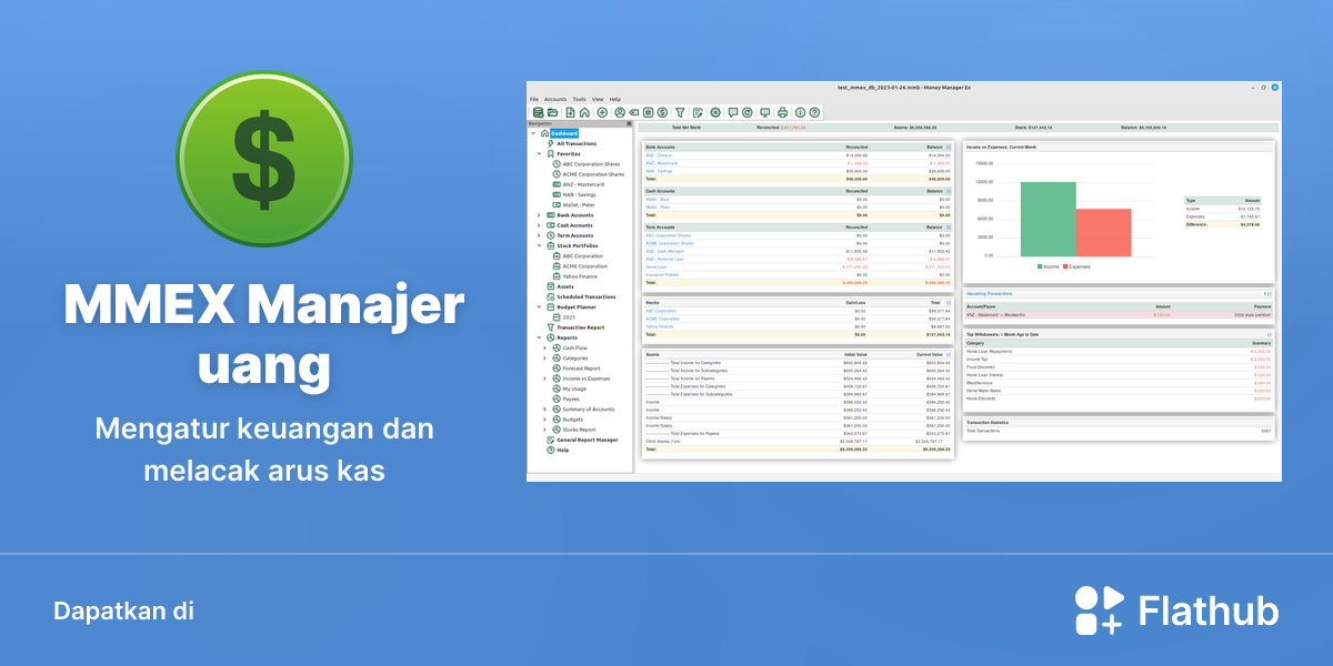 Memasang MMEX Manajer uang di Linux | Flathub
