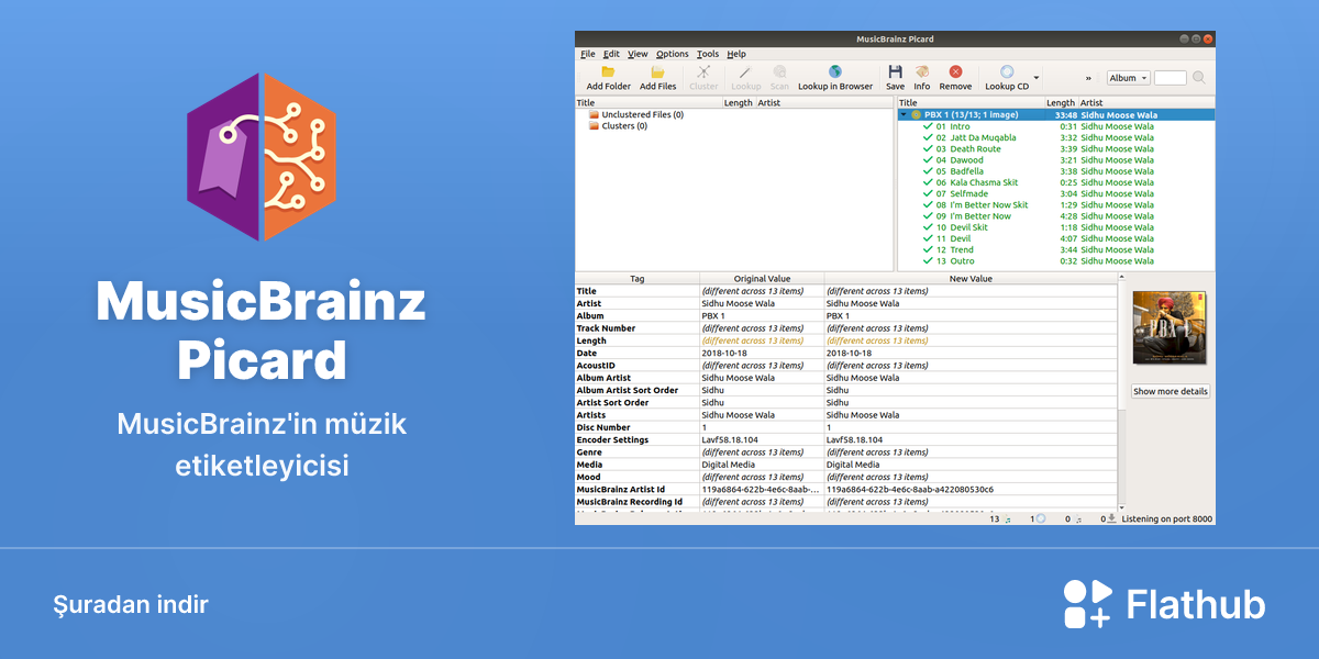 MusicBrainz Picard uygulamasını Linux'ta kur | Flathub