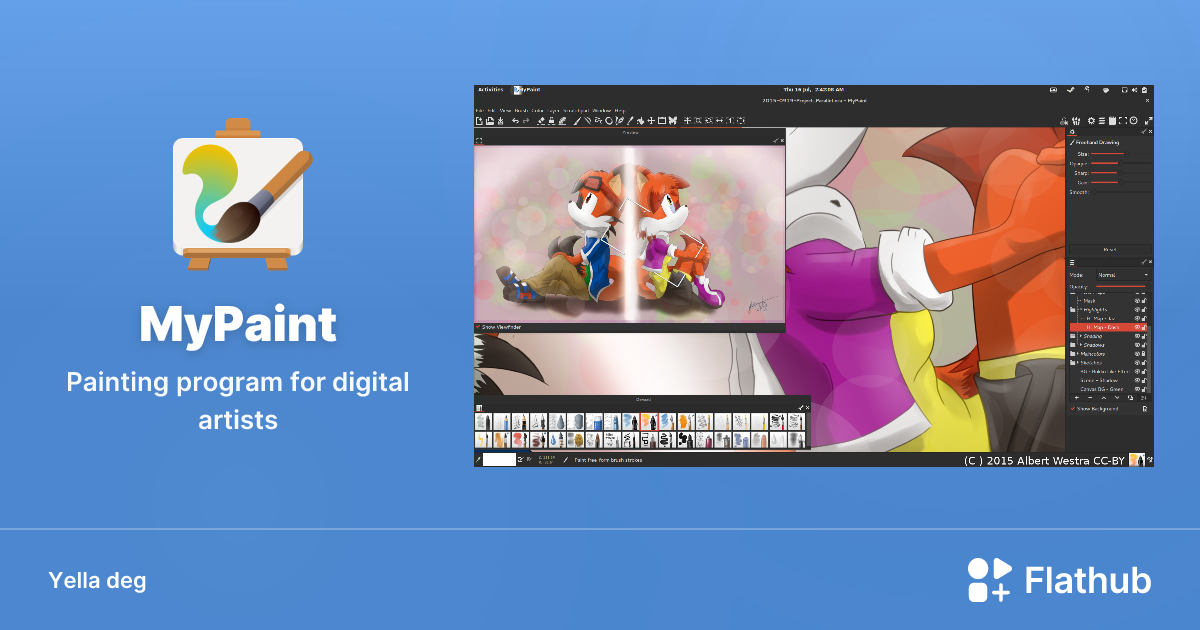 Sbedd MyPaint deg Linux | Flathub