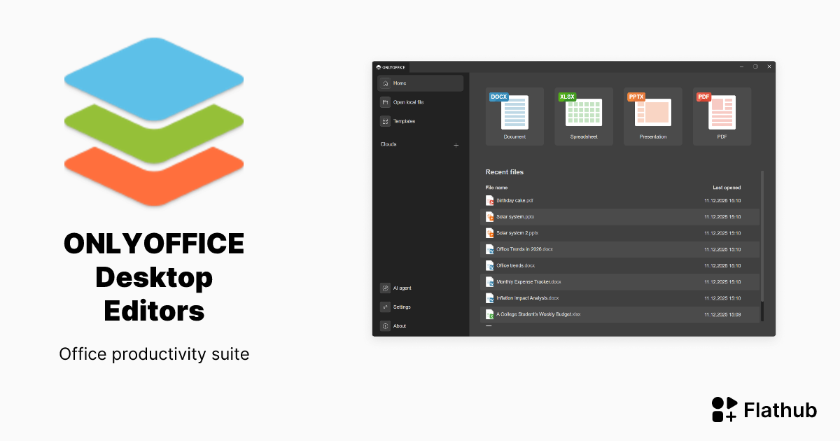 Install ONLYOFFICE Desktop Editors on Linux | Flathub