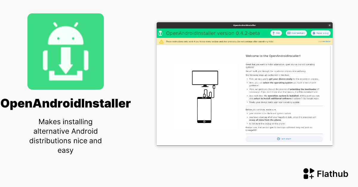 Install OpenAndroidInstaller on Linux | Flathub