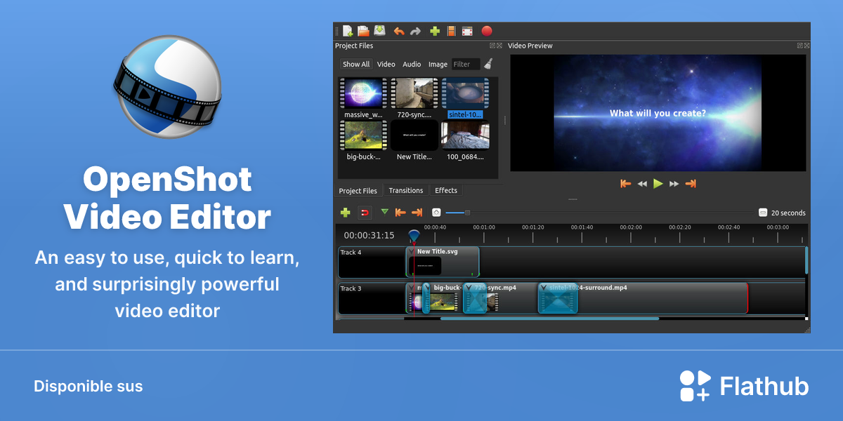 Installar OpenShot Video Editor sus Linux | Flathub