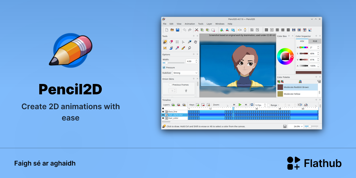 Suiteáil Pencil2D ar Linux | Flathub