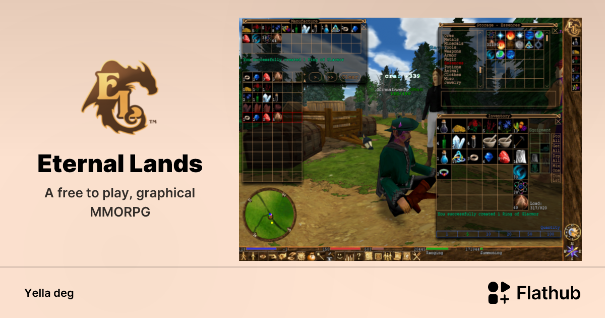 Sbedd Eternal Lands deg Linux | Flathub