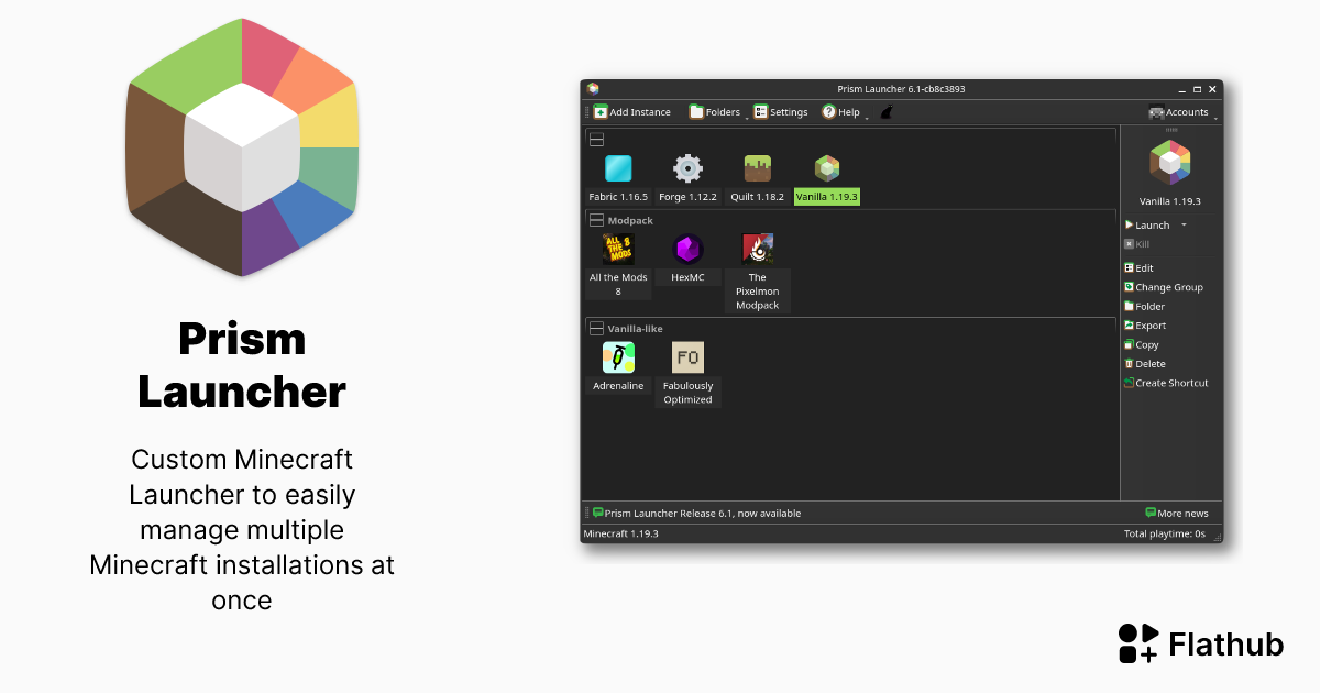 I-install ang Prism Launcher sa Linux | Flathub