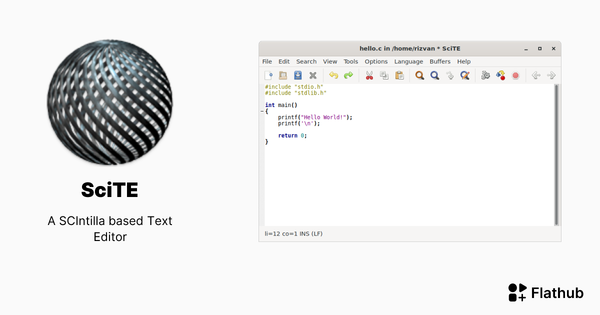 Instalar SciTE en Linux | Flathub