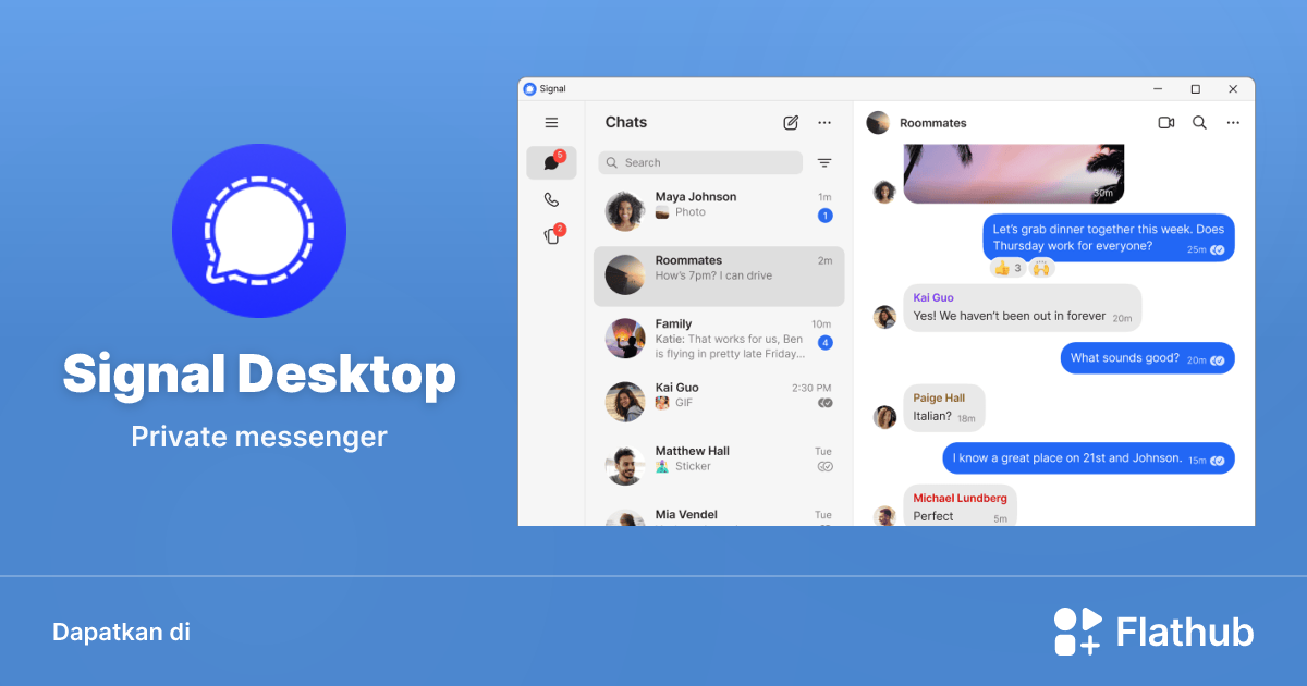 Menginstal Signal Desktop di Linux | Flathub