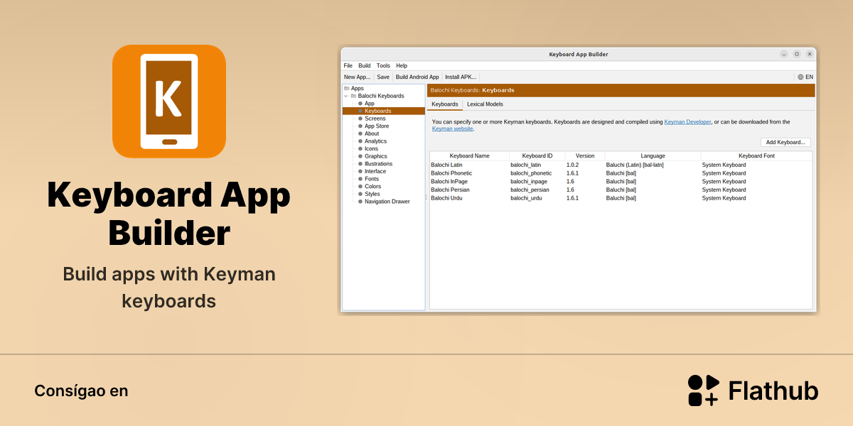 Instalar Keyboard App Builder en Linux | Flathub