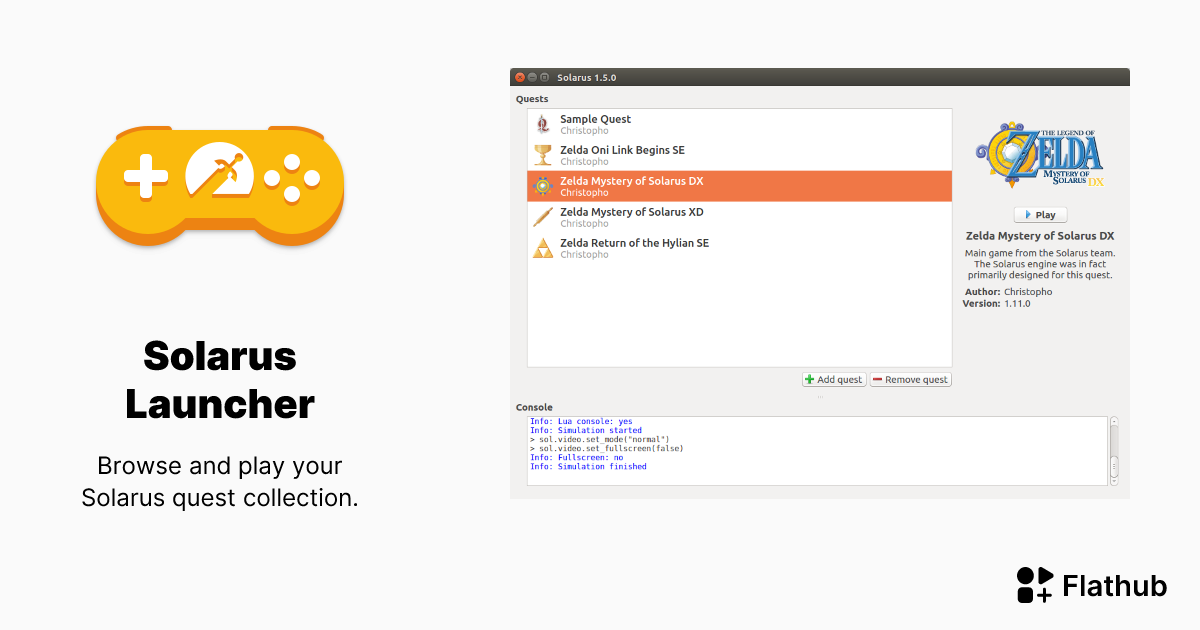 Instalar Solarus Launcher en Linux | Flathub