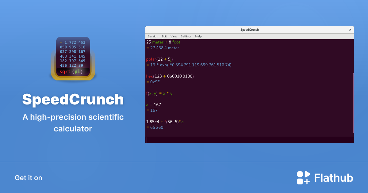 Install SpeedCrunch on Linux | Flathub