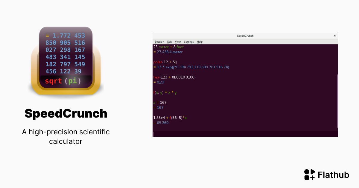 Instalar SpeedCrunch en Linux | Flathub