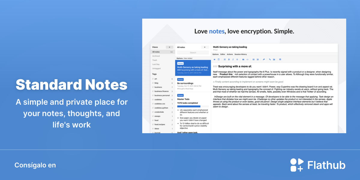 Instalar Standard Notes en Linux | Flathub