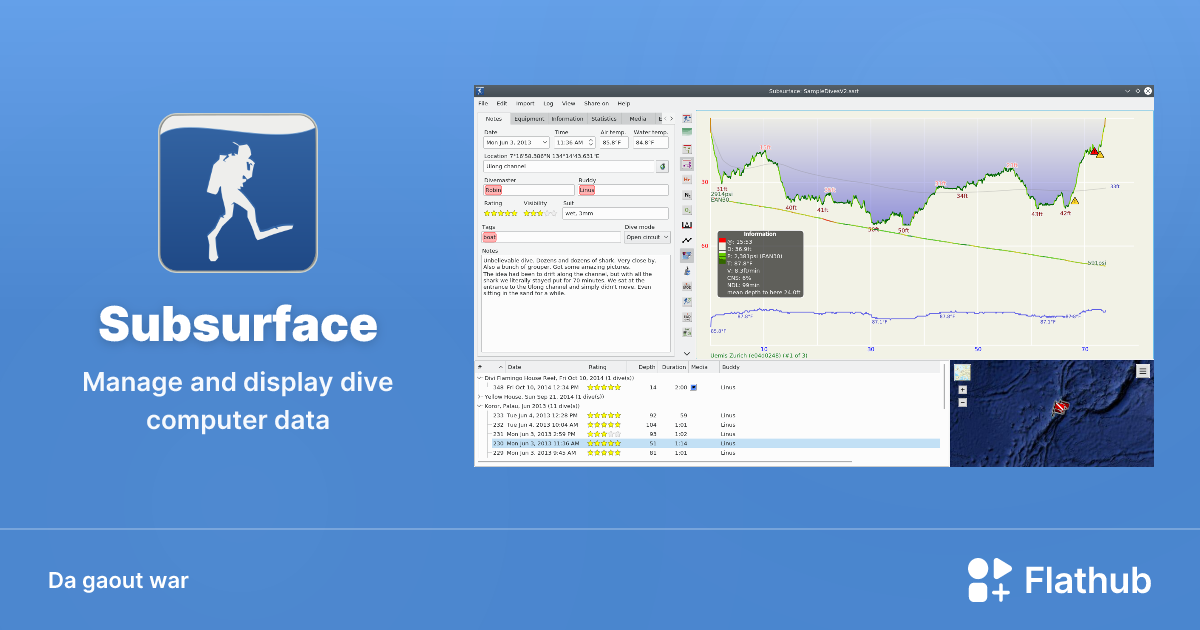 Staliañ Subsurface war Linux | Flathub