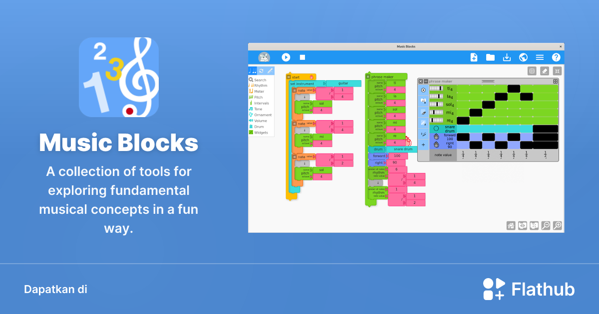 Menginstal Music Blocks di Linux | Flathub