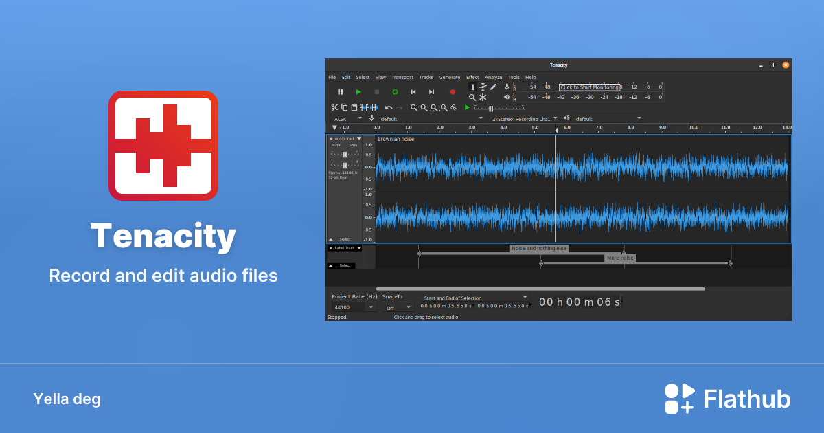 Sbedd Tenacity deg Linux | Flathub