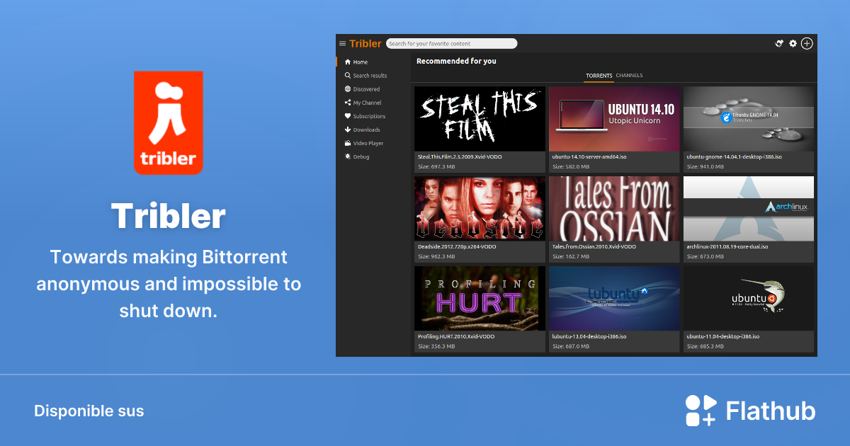 Installar Tribler sus Linux | Flathub