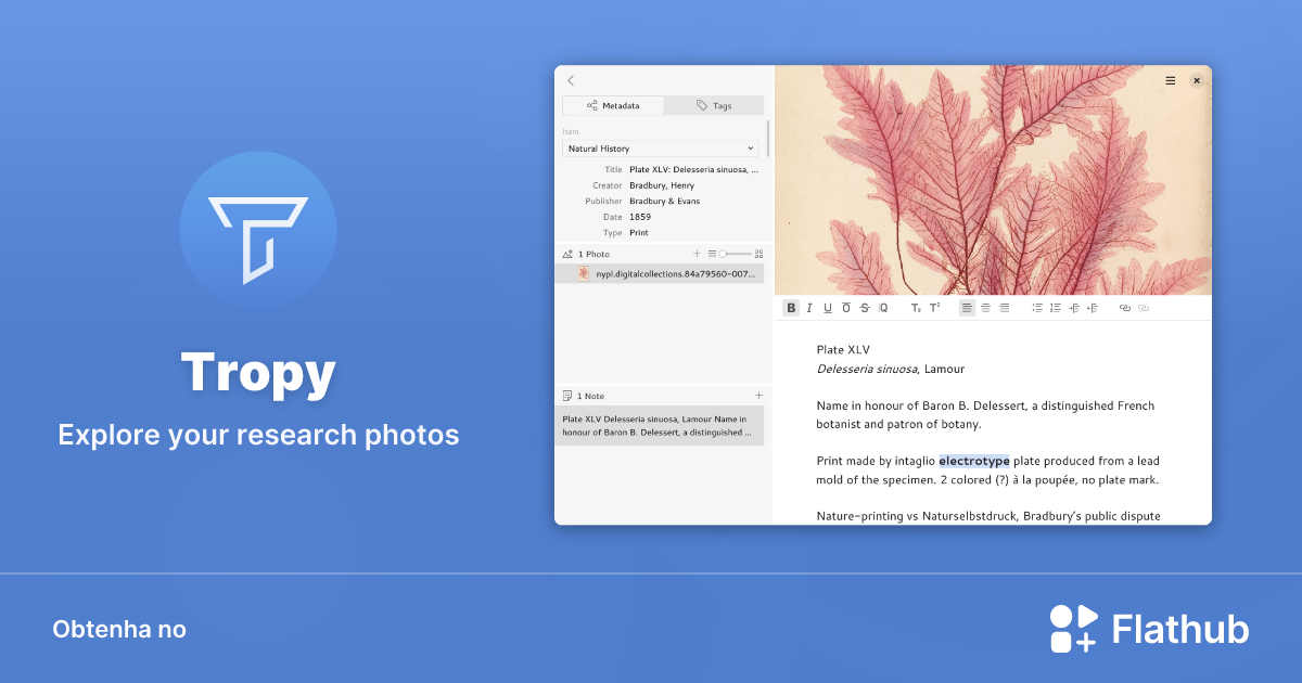 Instalar Tropy no Linux | Flathub
