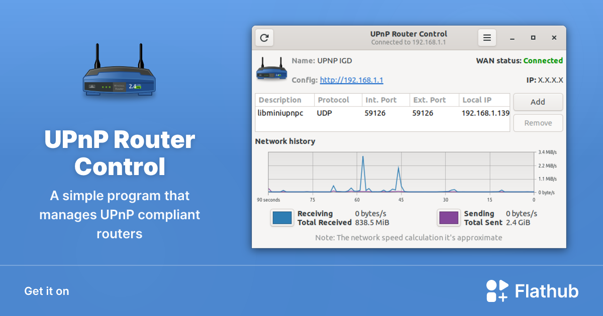 Install UPnP Router Control on Linux | Flathub