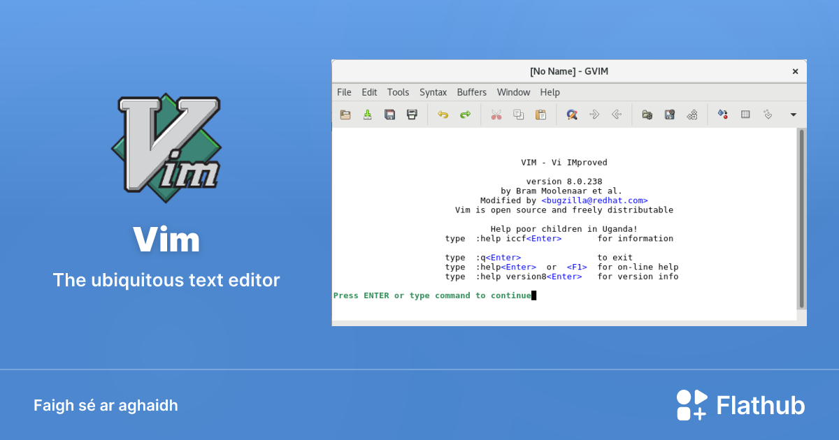 Suiteáil Vim ar Linux | Flathub